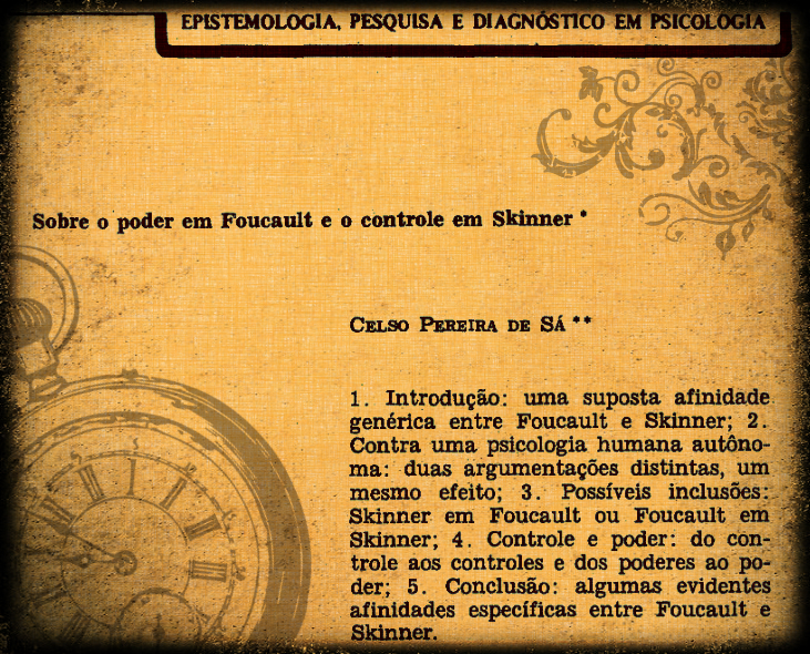 Skinner e Foucault: Existe diálogo? | Comportamento & Sociedade
